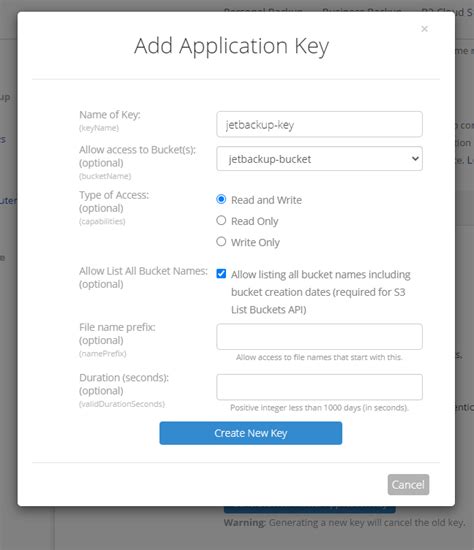 backblaze configurations jetbackup