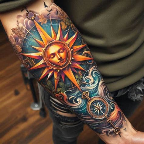 108 Enlightening And Meaningful Ideas For Compass Tattoos That Describ