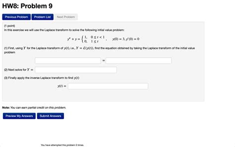 Solved Hw8 Problem 9 Previous Problem Problem List Next