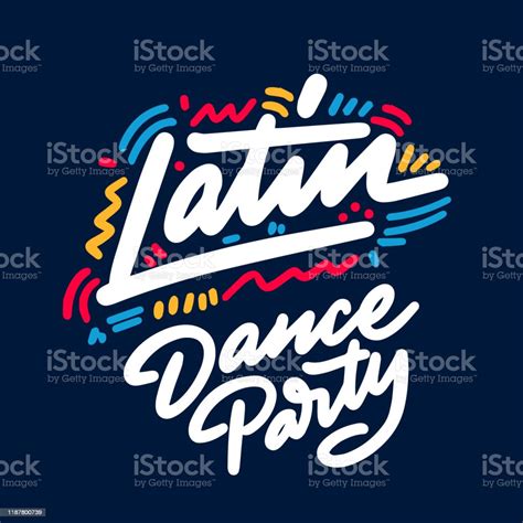 라틴 댄스 파티 레터링 핸드 드로잉 디자인입니다 기호 일러스트레이션 로고 또는 포스터로 사용할 수 있습니다 바차타에 대한 스톡 벡터 아트 및 기타 이미지 Istock