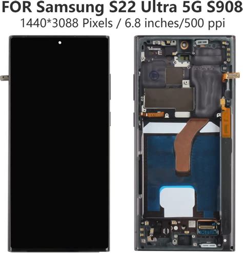 Samsung S22 Ultra 5G S908 lcd touch screen okvir Original EU NOVO Crni