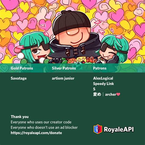 Royaleapi On Twitter Thank You To All Of Our Patrons In April