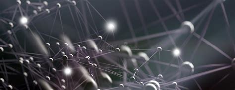 Molecular Abstract Network Dark Background 3d Illustration Stock