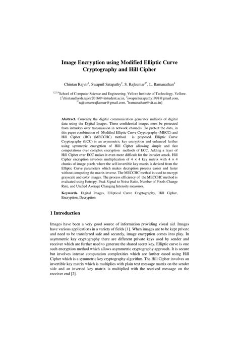 pdf image encryption using modified elliptic curve cryptography and