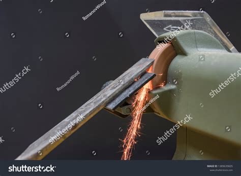 Master Sharpens Chisel On Grinding Machine Stock Photo 1389639605 Shutterstock
