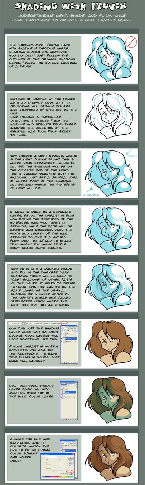 Tutorial Shading Hair And Form By ThirdPotato On DeviantArt