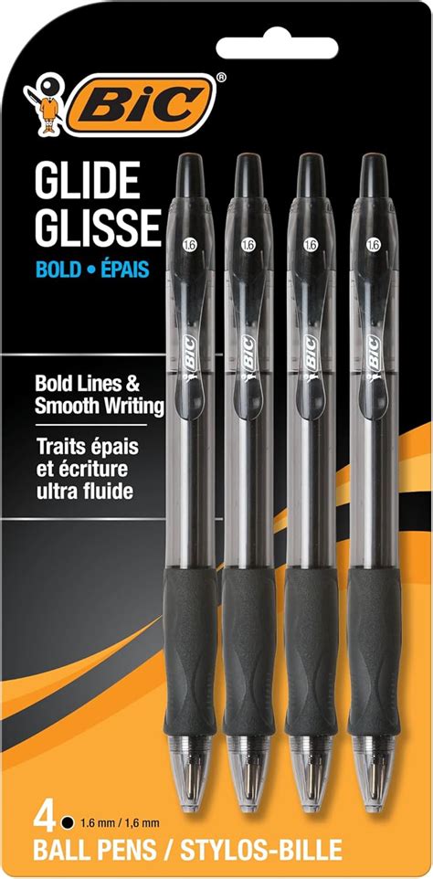 Bic Glide Bold Retractable Ball Point Pen Bold Point 1 6mm Black
