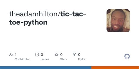 github theadamhilton tic tac toe python