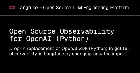 Open Source Observability For Openai Python Langfuse