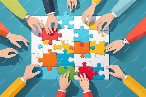 Premium Ai Image Hands Assembling Puzzle Concept Illustration