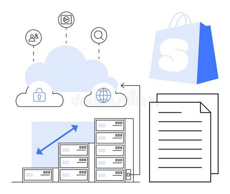 Cloud Computing Data Storage And E Commerce Integration Stock