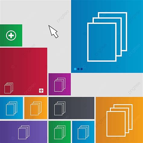 Icon Depicting Copying Files Symbol Of Duplicating Documents Collection Of Colored Buttons Photo