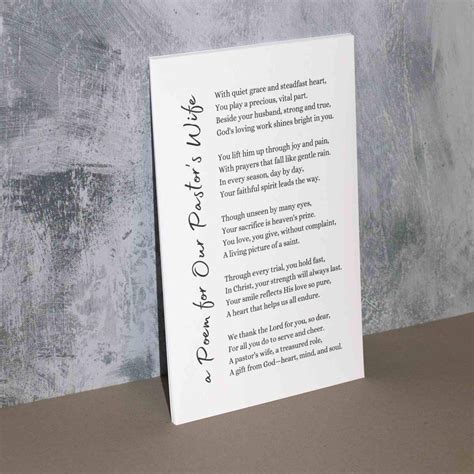Pastors Wife Appreciation Poem Pastors Wife T Poetry Wall Art