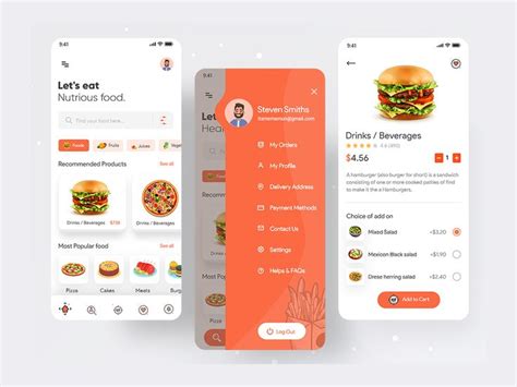 Food Delivery Home And Menu Screen Food App Mobile App Design