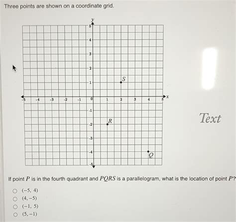 Three Points Are Shown On A Coordinate Grid Text If Point P Is In The