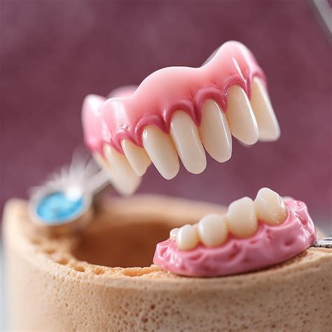 Premium Ai Image A Fake Model Of A Fake Jaws With A Pink And White Tooth