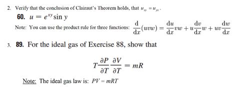 Solved Verify That The Conclusion Of Clairaut S Theorem Chegg