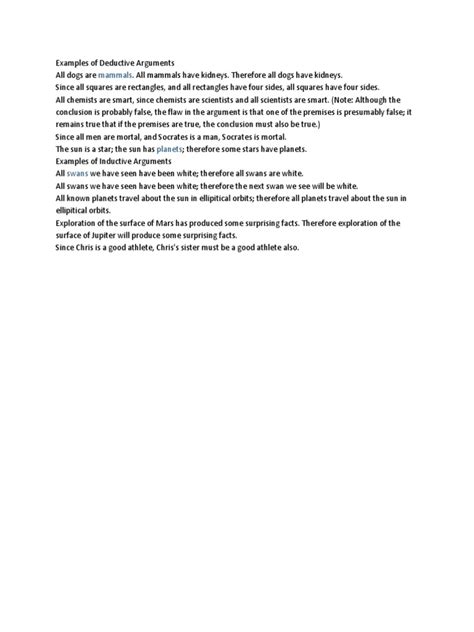 Examples Of Deductive Arguments Pdf