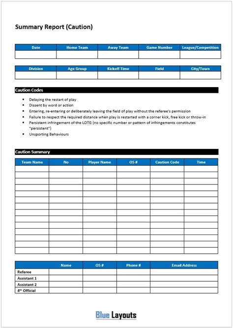Summary Report Templates Blue Layouts