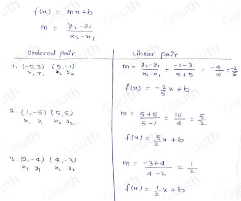 solved a linear function is defined by f x mx b where m and b are