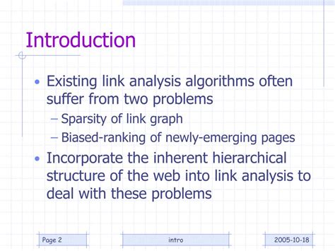 ppt exploiting the hierarchical structure for link analysis