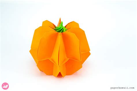 Halloween Origami Pumpkin Box Tutorial Paper Kawaii