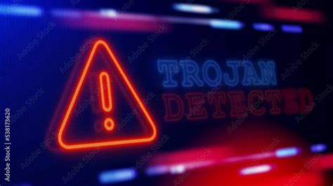 Vidéo Stock Trojan Detected Warning Alert Screen Loop Blinking Glitch