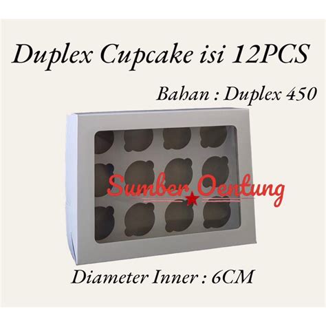 Jual Dus Duplex Cupcake Isi 12 Karton Box Kotak Hampers Kue Shopee