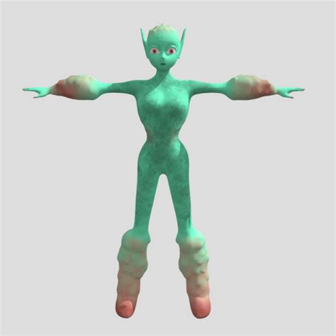 Alien Girl Modelo 3d 5 Dae Obj Free3d