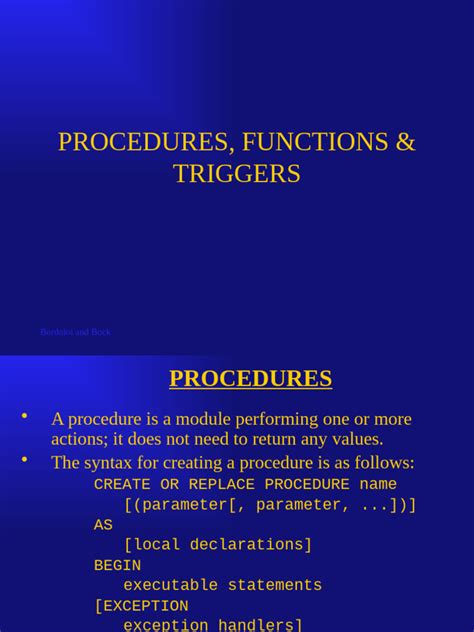 6procs Funcs Triggers Pdf Parameter Computer Programming Plsql
