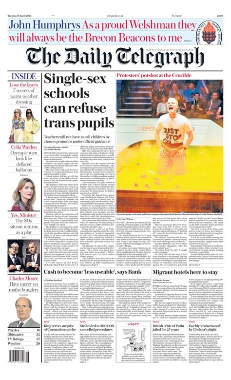 Sex Matters On Twitter Front Page Of The Telegraph Sensible Sounding