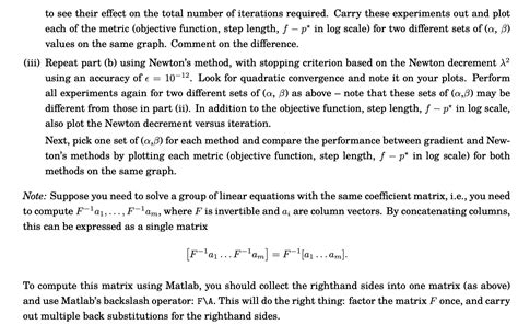 Solved 2 Numerical Method For A Regularized Least Squares