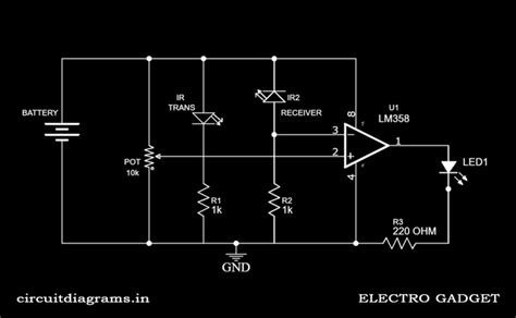 infrared sensor obstacle detector circuit using lm358 sensor