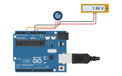 Circuit Design Porta Analógica Analogread Tinkercad