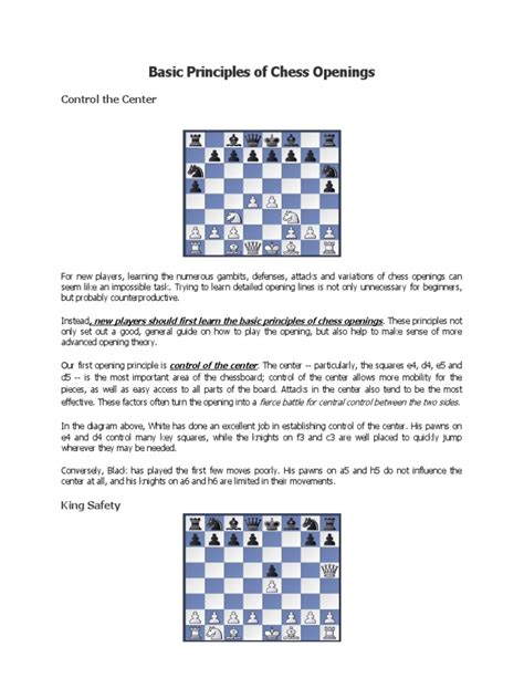 Basic Principles Of Chess Openingsdocx Chess Openings Chess Strategy