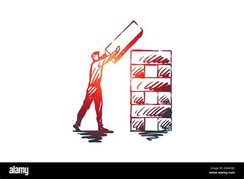 Structuring Element Organization Corporate Concept Hand Drawn Isolated Vector Stock Vector