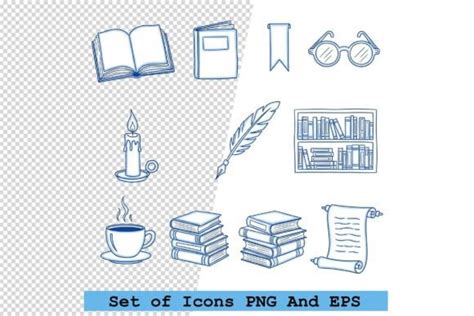Set Of Reading Icons Vector Illustration Graphic By One Touch