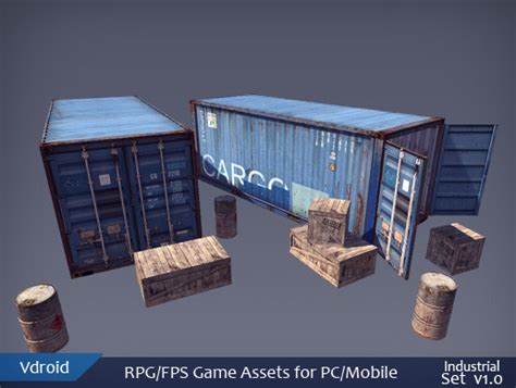 Rpgfps Game Assets For Pcmobile Industrial Set V10 3d Industrial