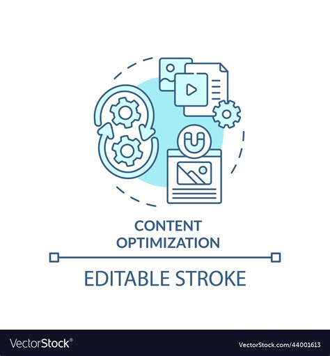 Content Optimization Turquoise Concept Icon Vector Image