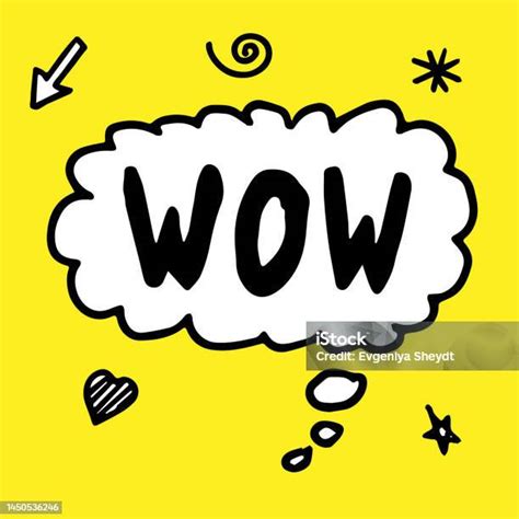 말풍선에 와우 단어 고립 된 만화 만화 연설 거품 아이콘과 텍스트입니다 폭발 효과 디자인으로 벡터 경외심 또는 놀라움 표현