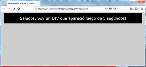 Desaparecer O Apacerecer Un Div Al Transcurrir Unos Segundos Con Jquery