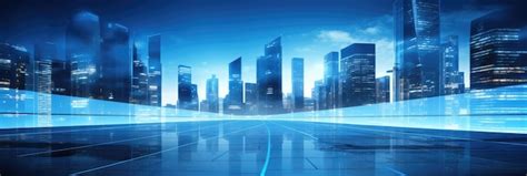 Premium Photo Blue Rectangular Space Modern Technology Background