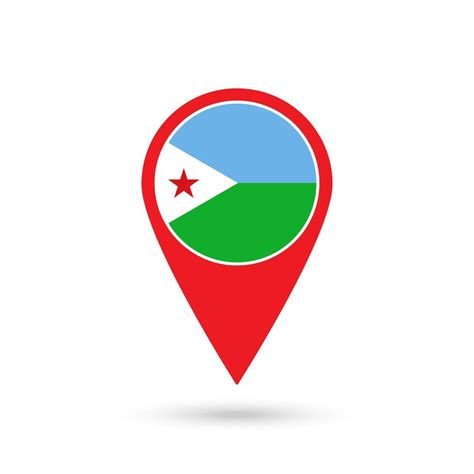 Map Pointer With Contry Djibouti Djibouti Flag Vector Illustration Vector Art At Vecteezy