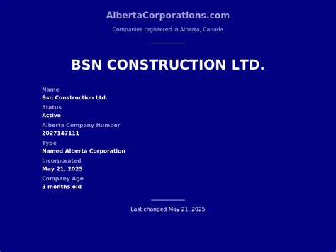 Bsn Construction Ltd Alberta