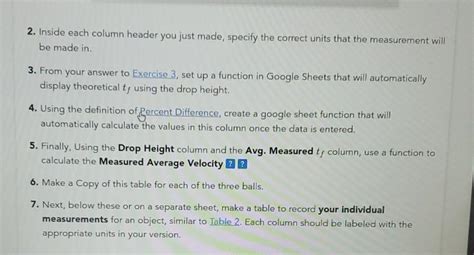 Solved Inside Each Column Header You Just Made Specify The Chegg Com