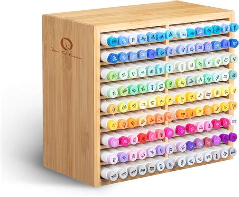 Tikspcae Marker Organizer For 168 Markers Bamboo Wooden