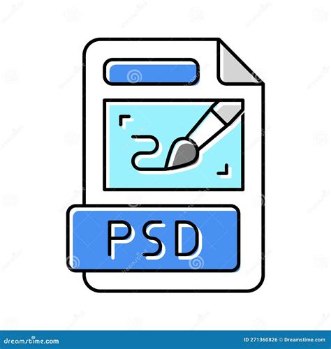 Psd File Format Document Color Icon Vector Illustration Stock Vector