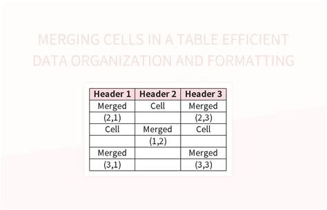 Merging Cells In A Table Efficient Data Organization And Formatting