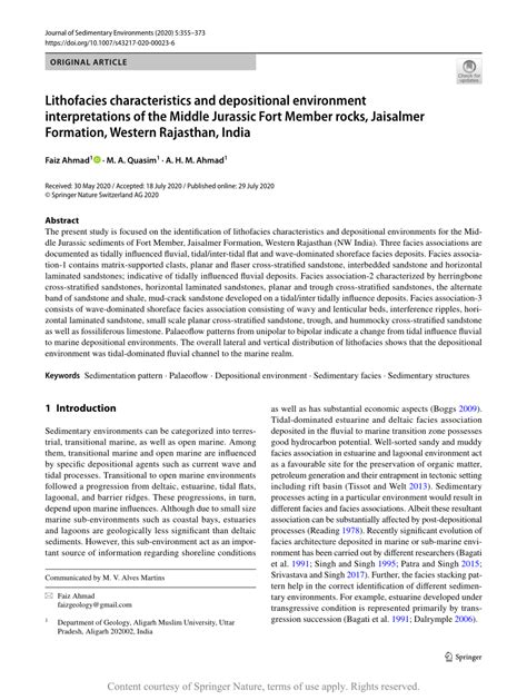 Lithofacies Characteristics And Depositional Environment Interpretations Of The Middle Jurassic