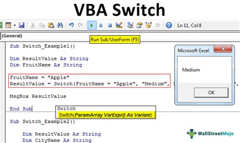 Vba Switch Function Definition Examples How To Use